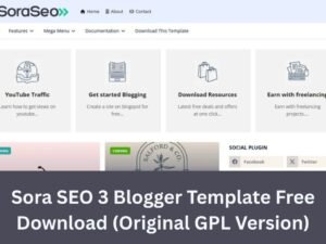 Sora SEO 3 Blogger Template Free Download (Original GPL Version)